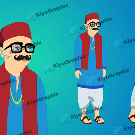 Jamidar Cartoon Character With Animation (Adobe-Animate-Vector ...