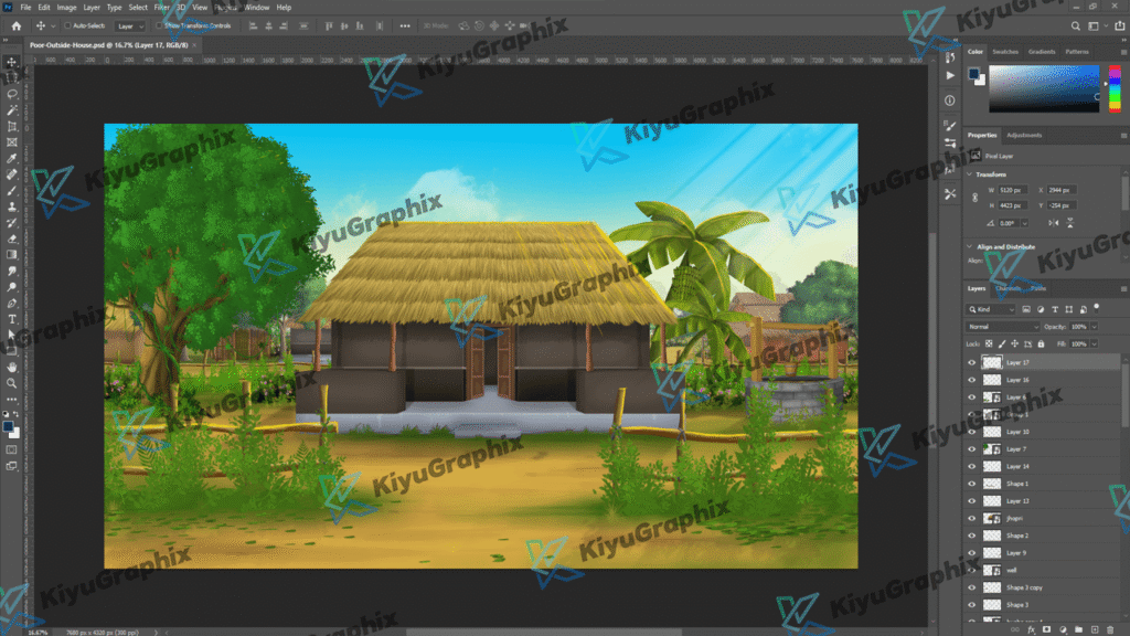 Poor Outside House Background (PSD File) - KiyuGraphix