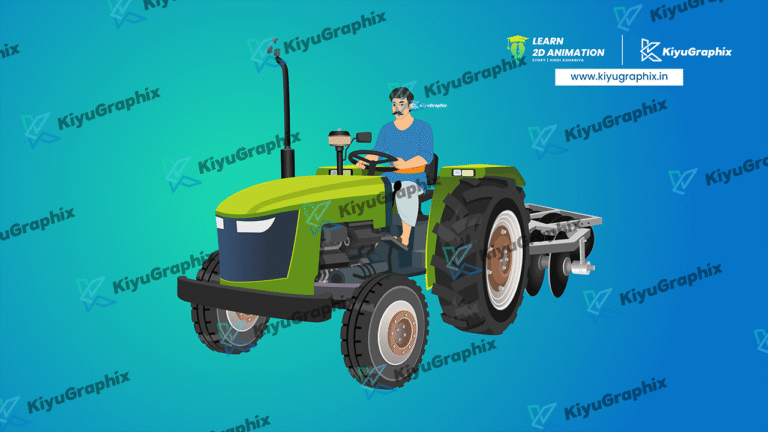 Tractor and Farmer Cartoon Character with Animation (Adobe-Animate ...