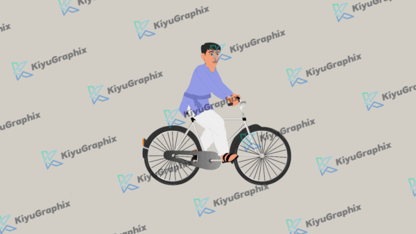 Cycle Animation Cartoon Character with Animation (FLA Vector) - KiyuGraphix