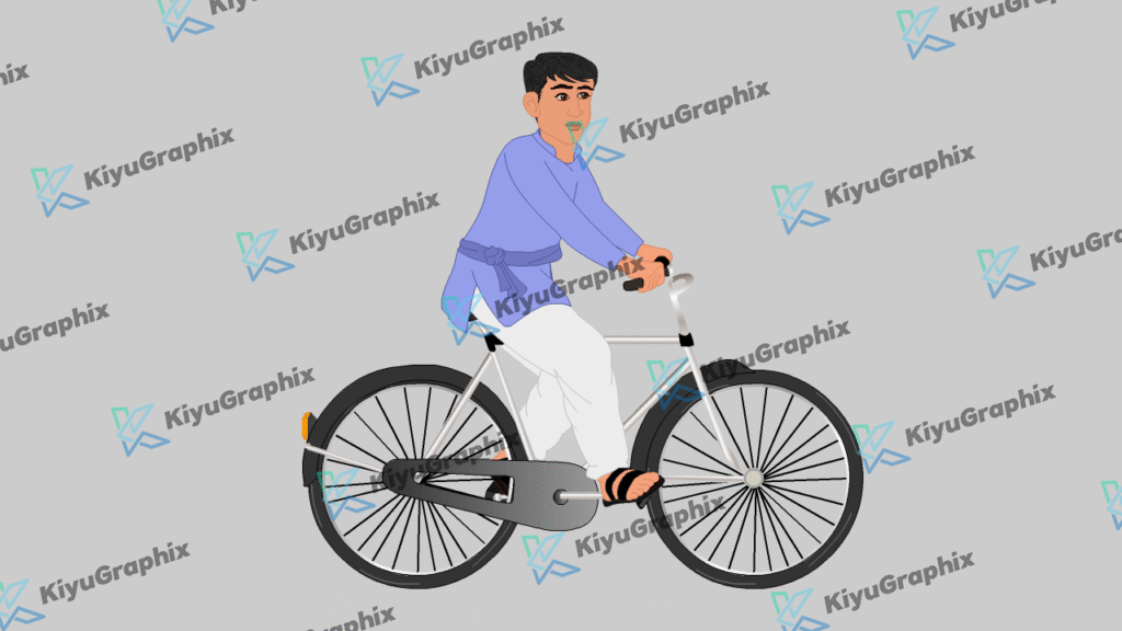 Cycle Animation Cartoon Character with Animation (FLA Vector) - KiyuGraphix