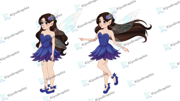 Fairy Character With Animation (Adobe Animate Vector) - KiyuGraphix