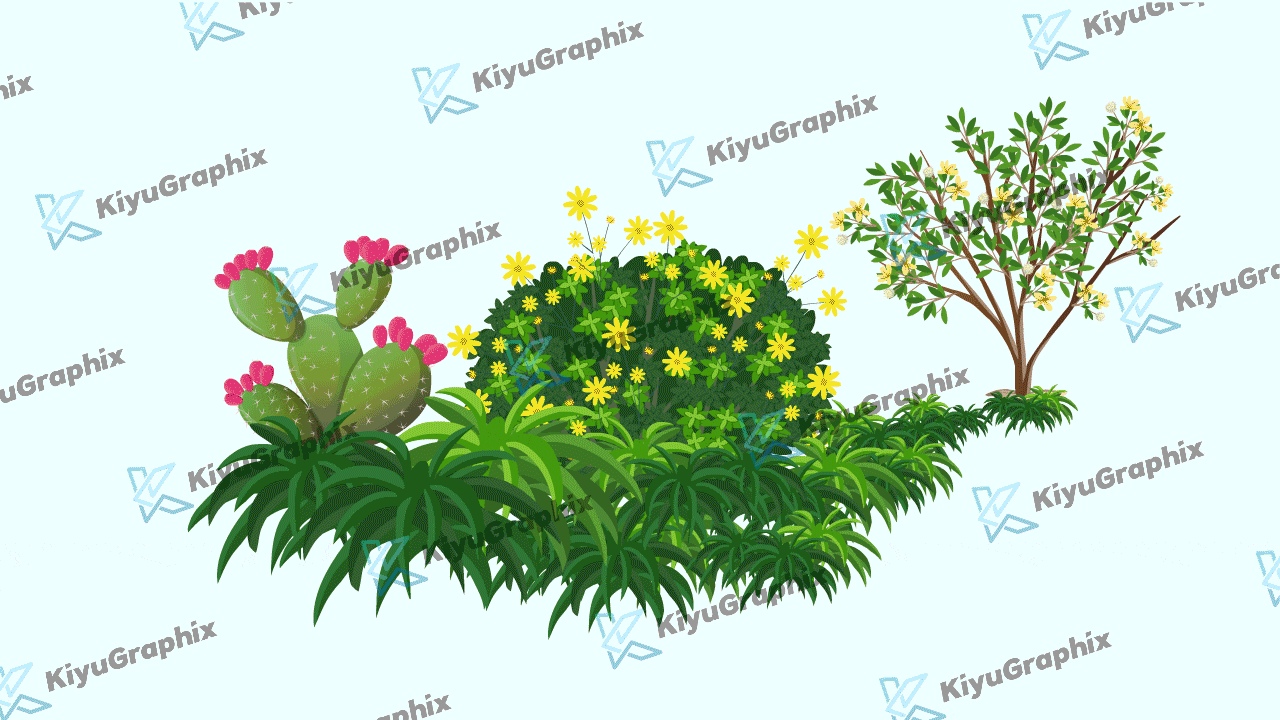 Animation cartoon plant for background-2 (FLAG Vector) - KiyuGraphix