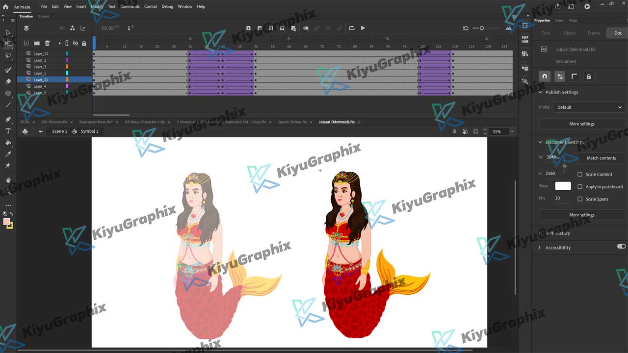 Jalpari-(Mermaid) Cartoon Character (Adobe Animate Vector) - KiyuGraphix